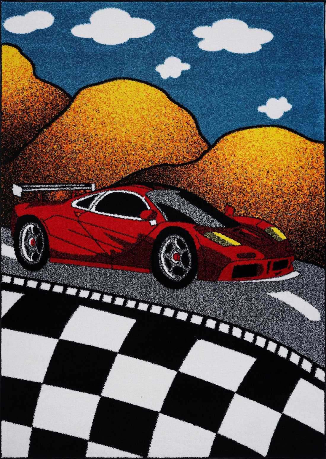Car Design Area Rug, Blue Boy Room Area Rug – LaDole Area Rugs