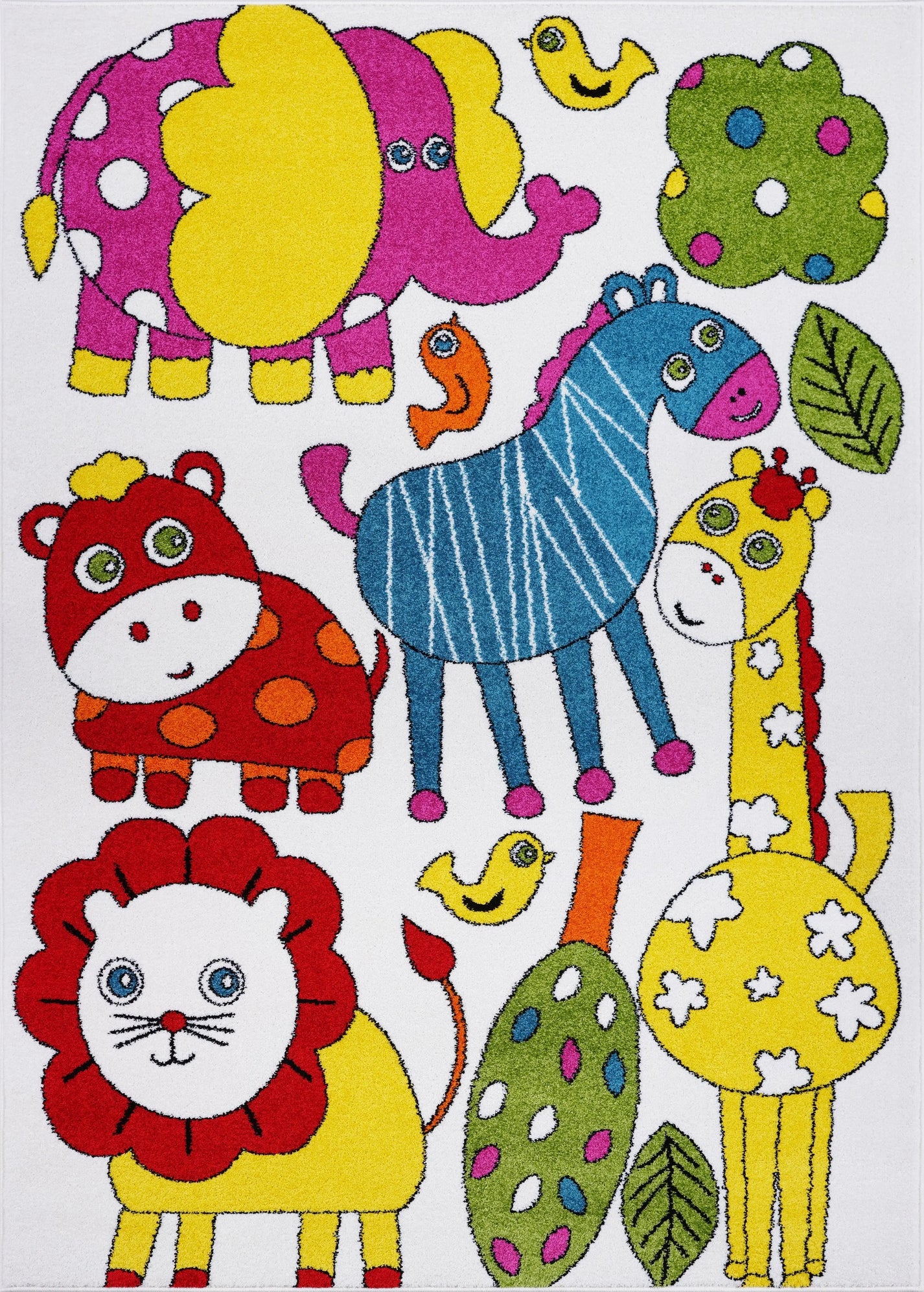 Zoo Animals Area Rug, Multicolor Nursery Area Rug – LaDole Area Rugs