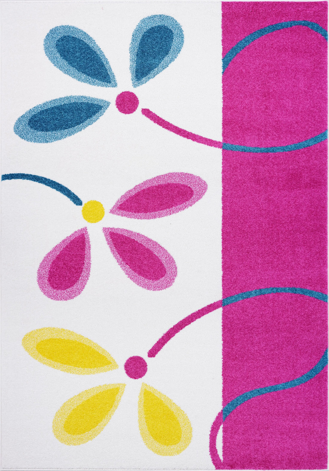 Cream Pink Nursery Area Rug, Pink Yellow Color Block Rug – LaDole Area Rugs